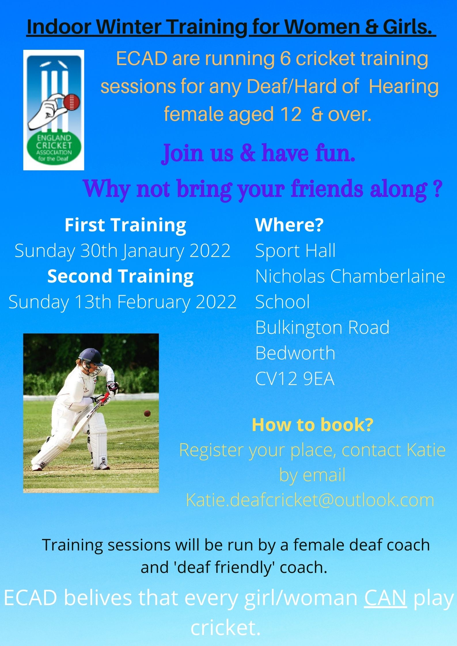 Cricket East - News - Winter Nets Cricket Training