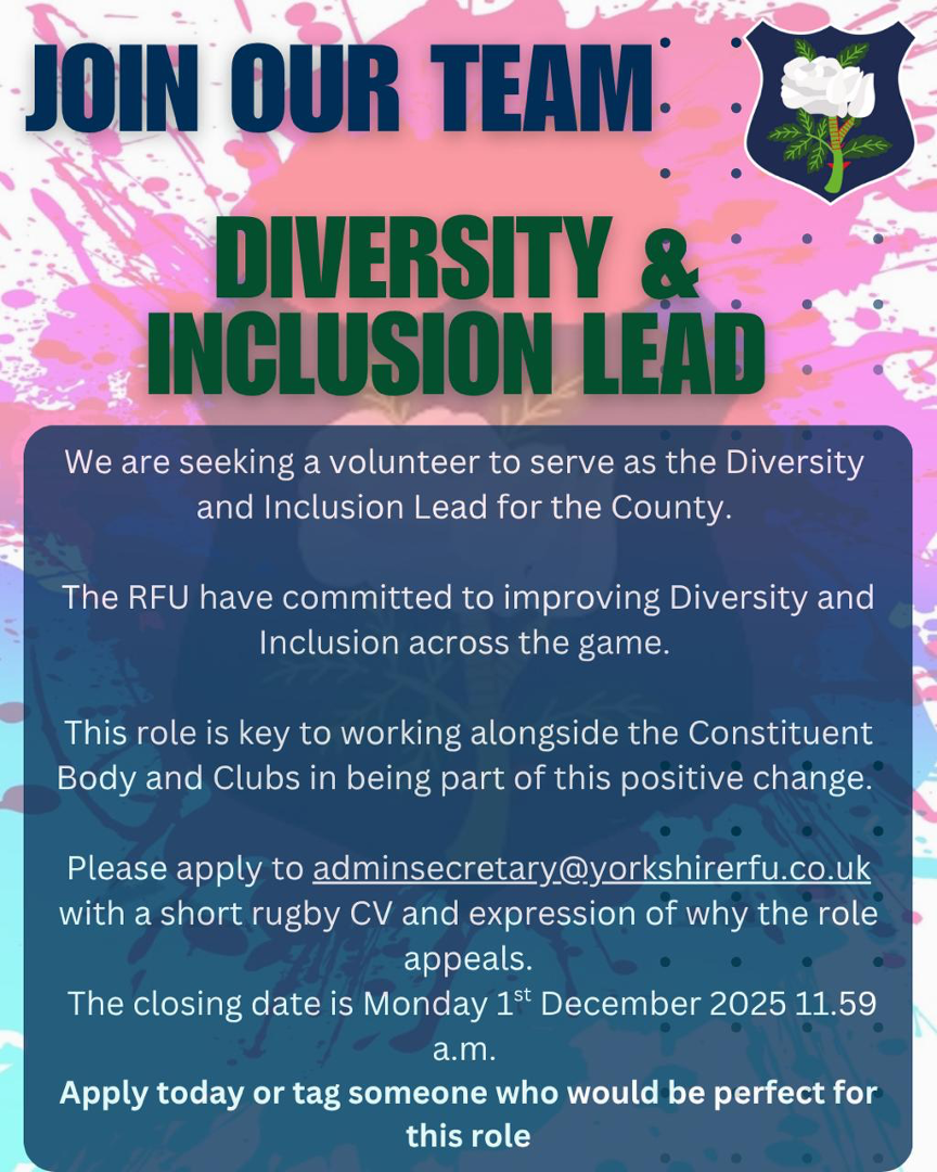 Yorkshire RFU - News - We are recruiting