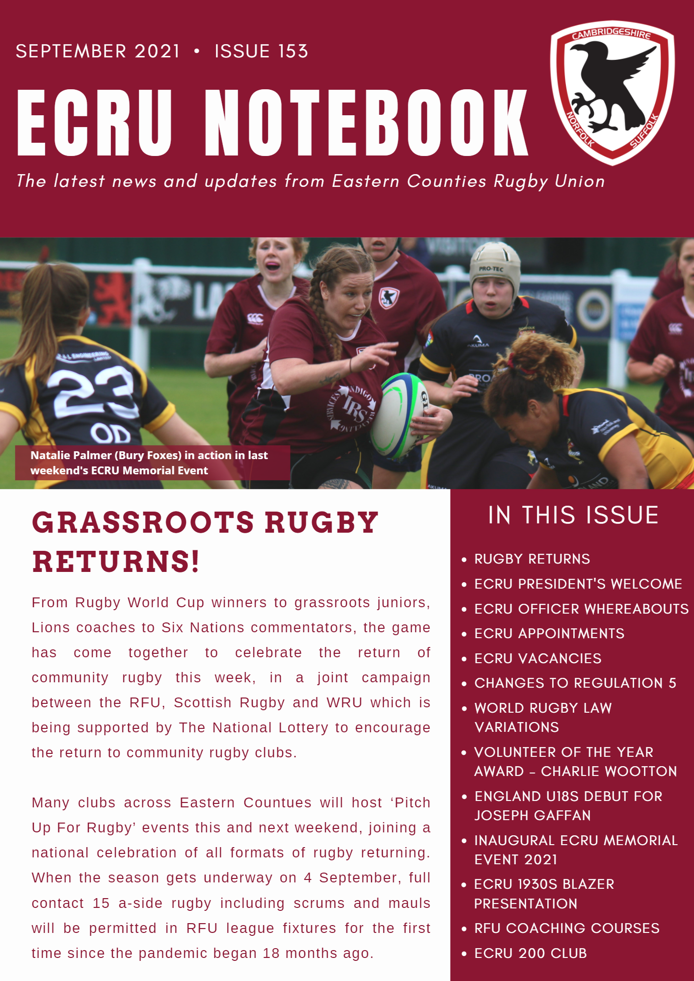 Eastern Counties Rugby Union - News - ECRU Notebook 153 - September ...