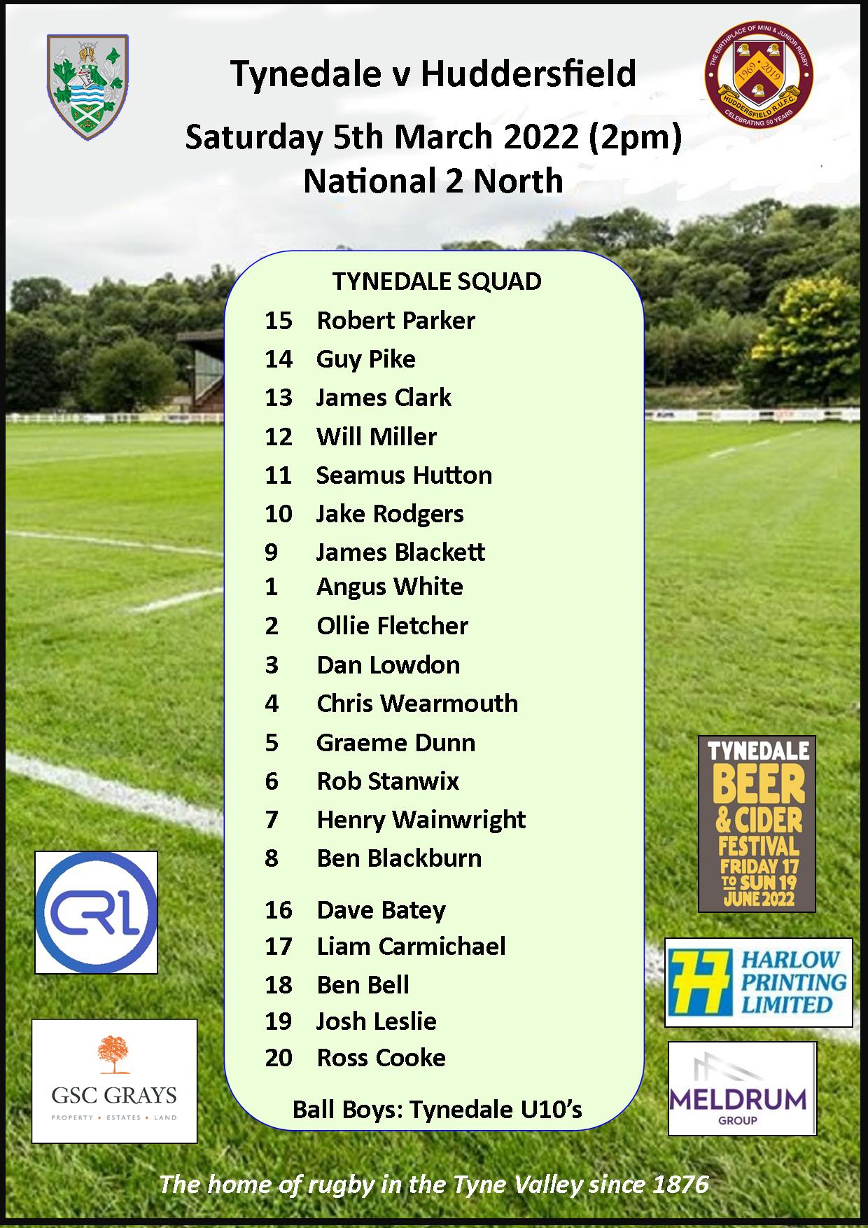 Weekend Rugby Schedule