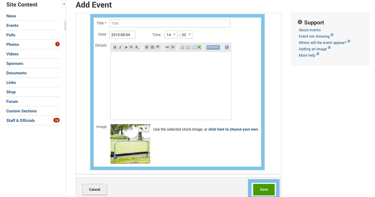 Events - News, Events & Polls - Site Content - Club Website - User ...