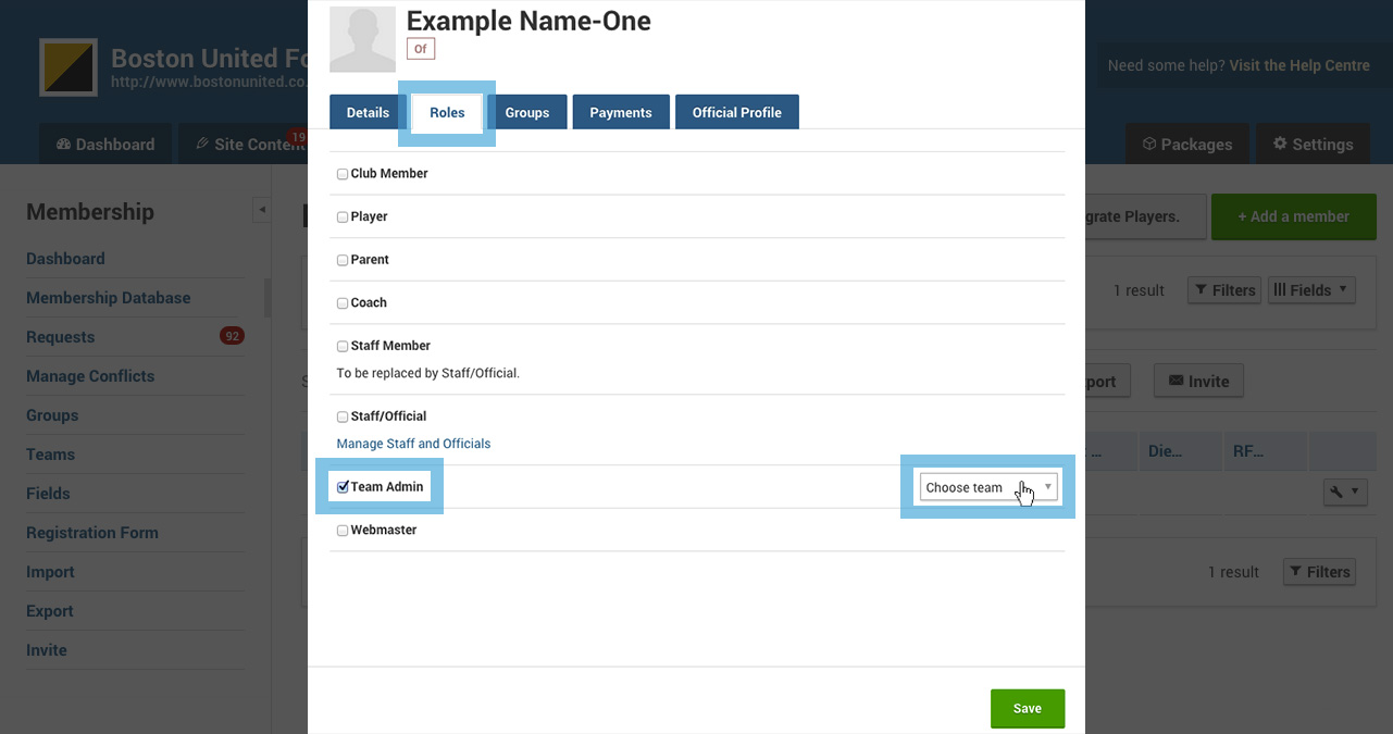Team Admins - Teams - Club Website - User Guides - Pitchero