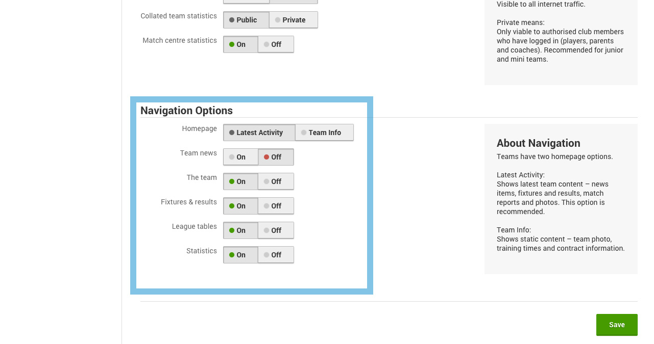 Team Information - Teams - Club Website - User Guides - Pitchero